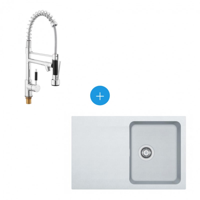 Franke Kit fregadero bajo encimera Orion de tectonita, 780 mm x 500 mm ...