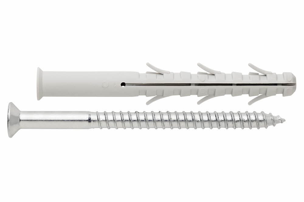 Boite de 100 - Cheville à frapper à 6 ailettes - Vis tête fraisée ...