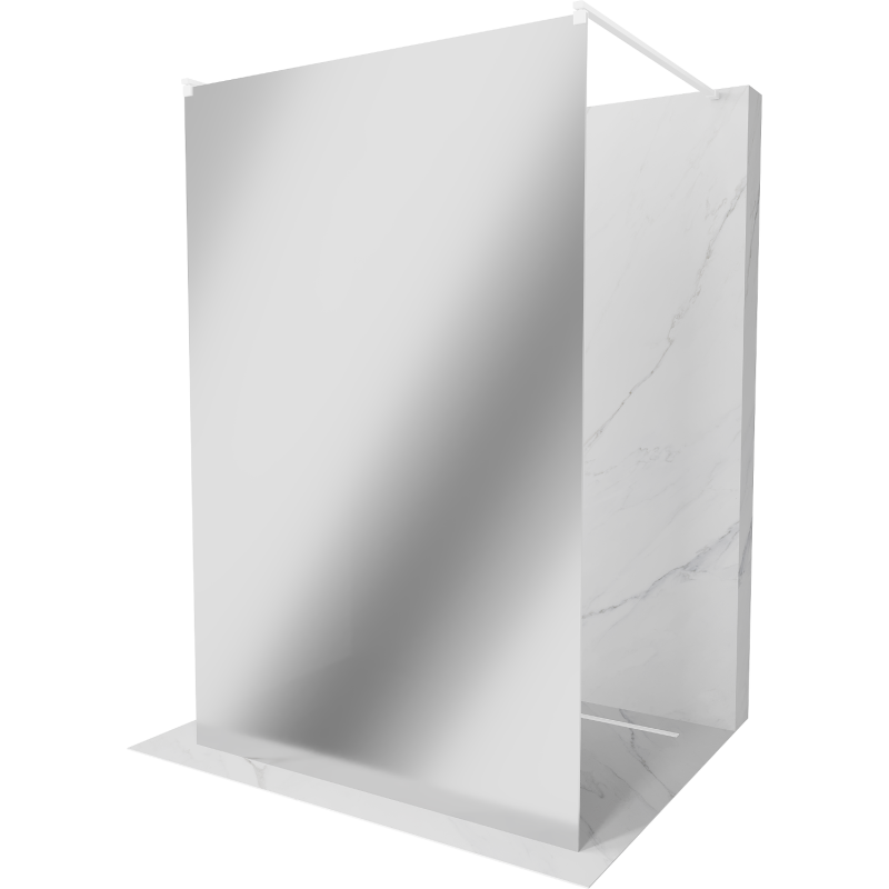 Mexen Kioto paroi de douche autoportante 120 x 200 cm, Miroir 8 mm, Blanc - 800-120-002-20-50 ...