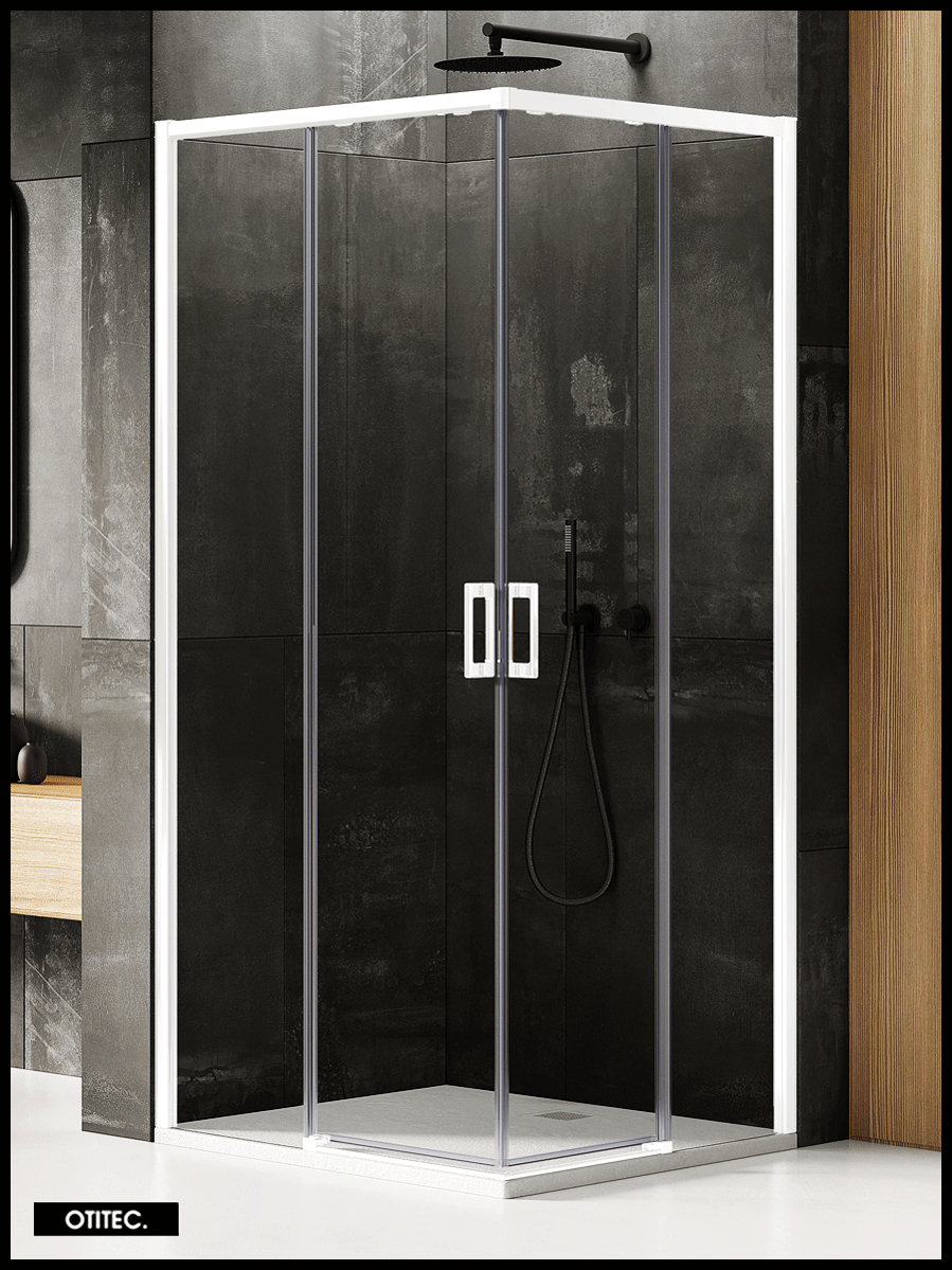 Porta Doccia Scorrevole con Pannello Laterale - 100 x 100 x 200 ...