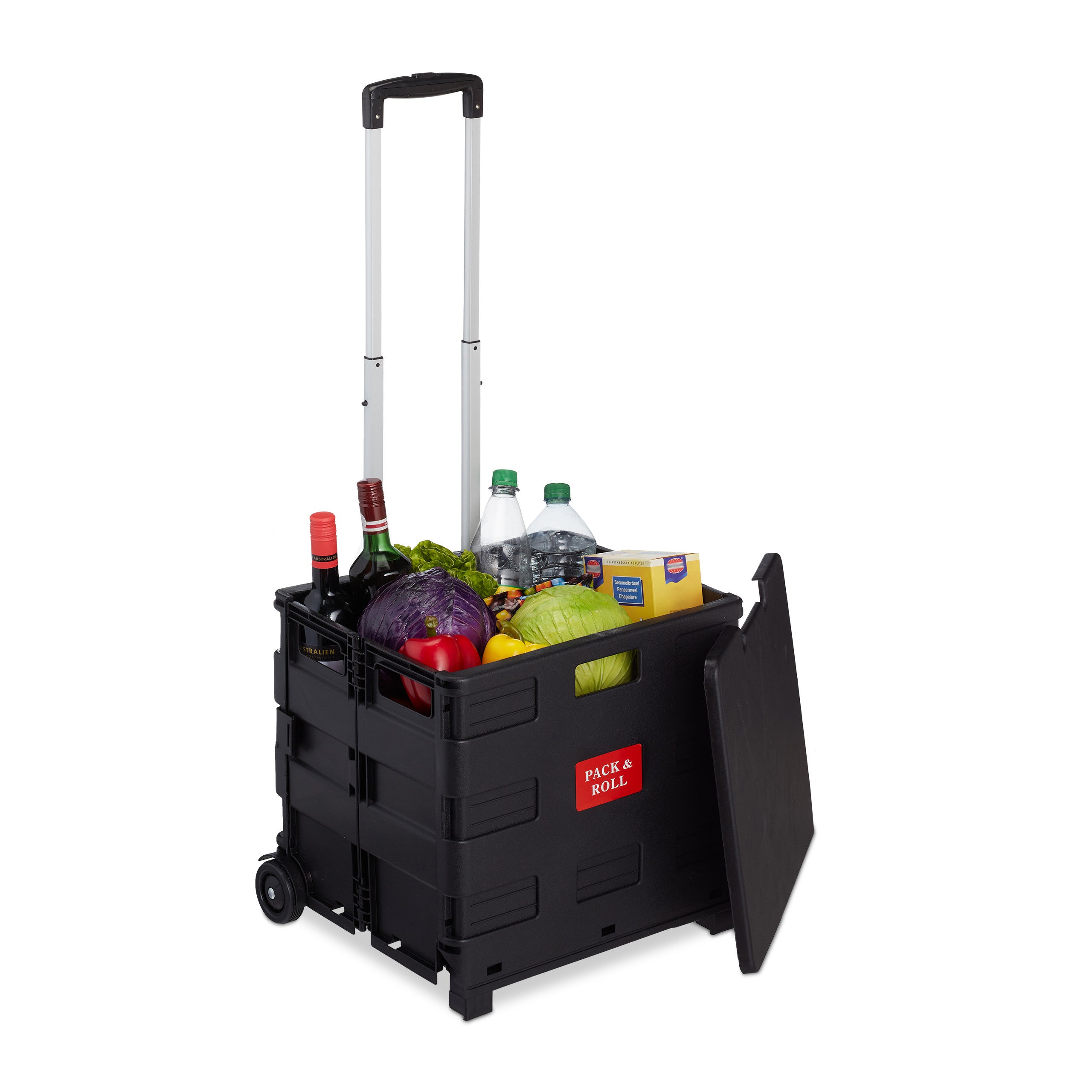 Carro de compra plegable, carrito de transporte con asa telescópica y ...