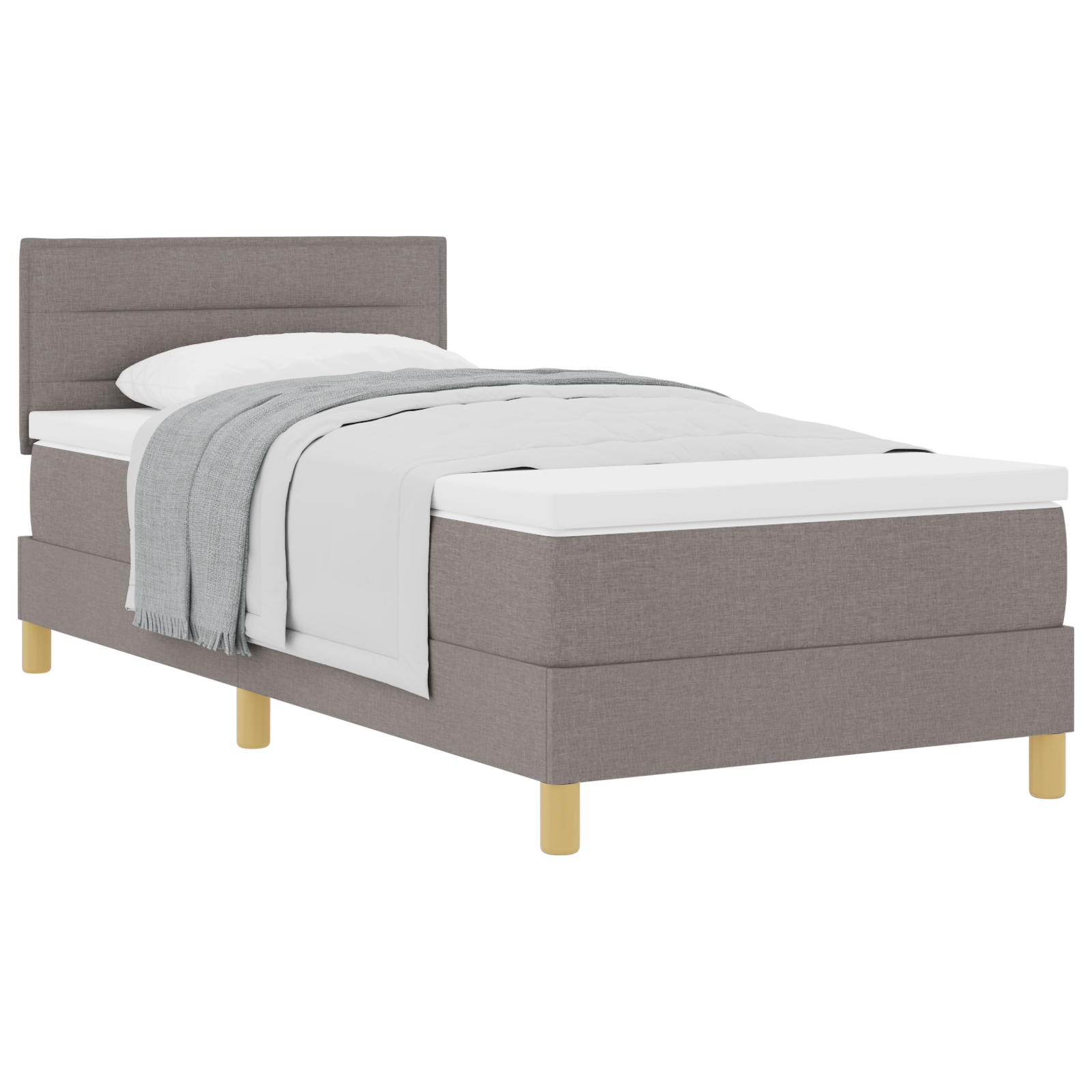 Lit simple | Lit adulte | Lit à ressorts avec matelas Taupe 100x200 cm ...