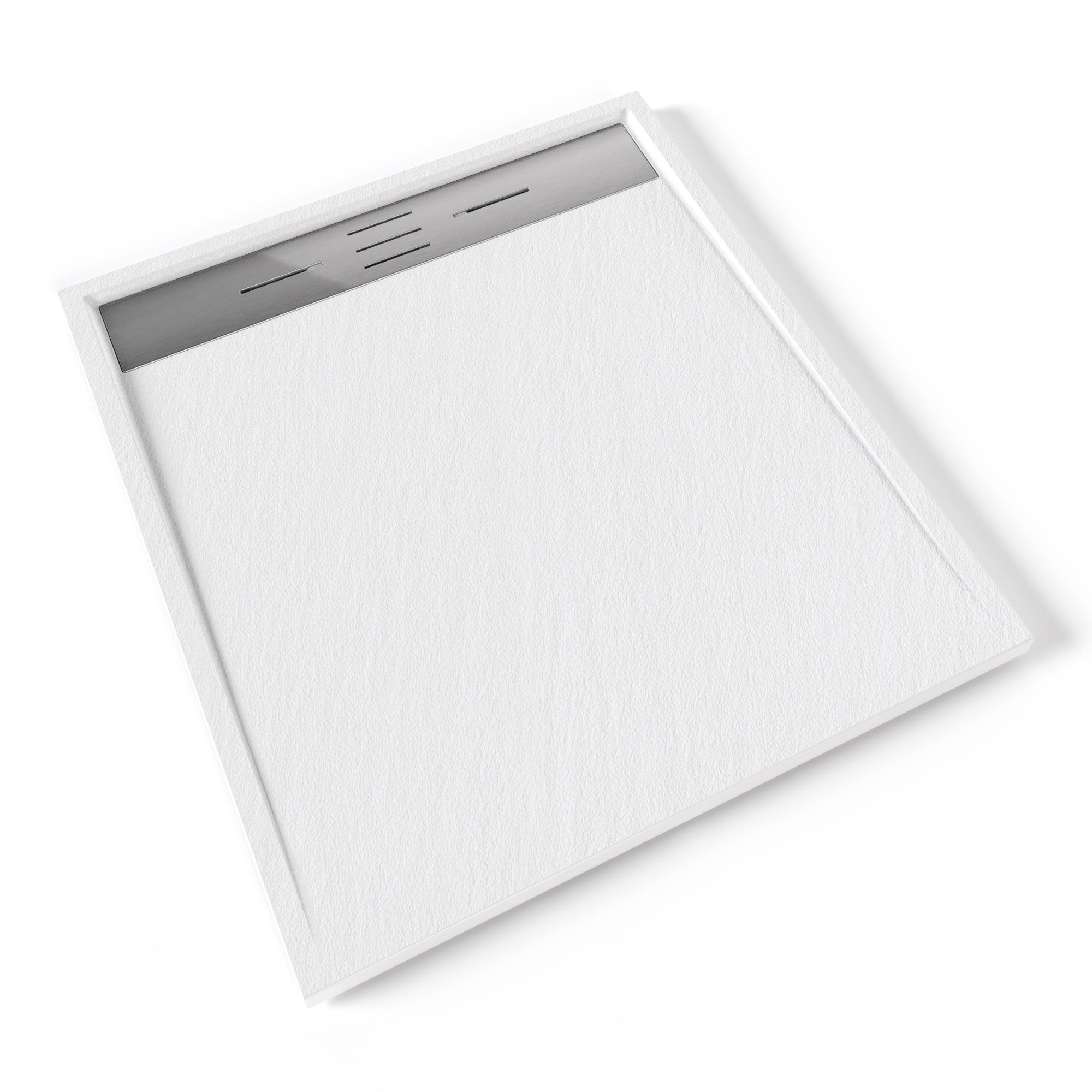 HIEMAL INOX Receveur de douche 90 x 100 cm résine Blanc aspect ardoise ...