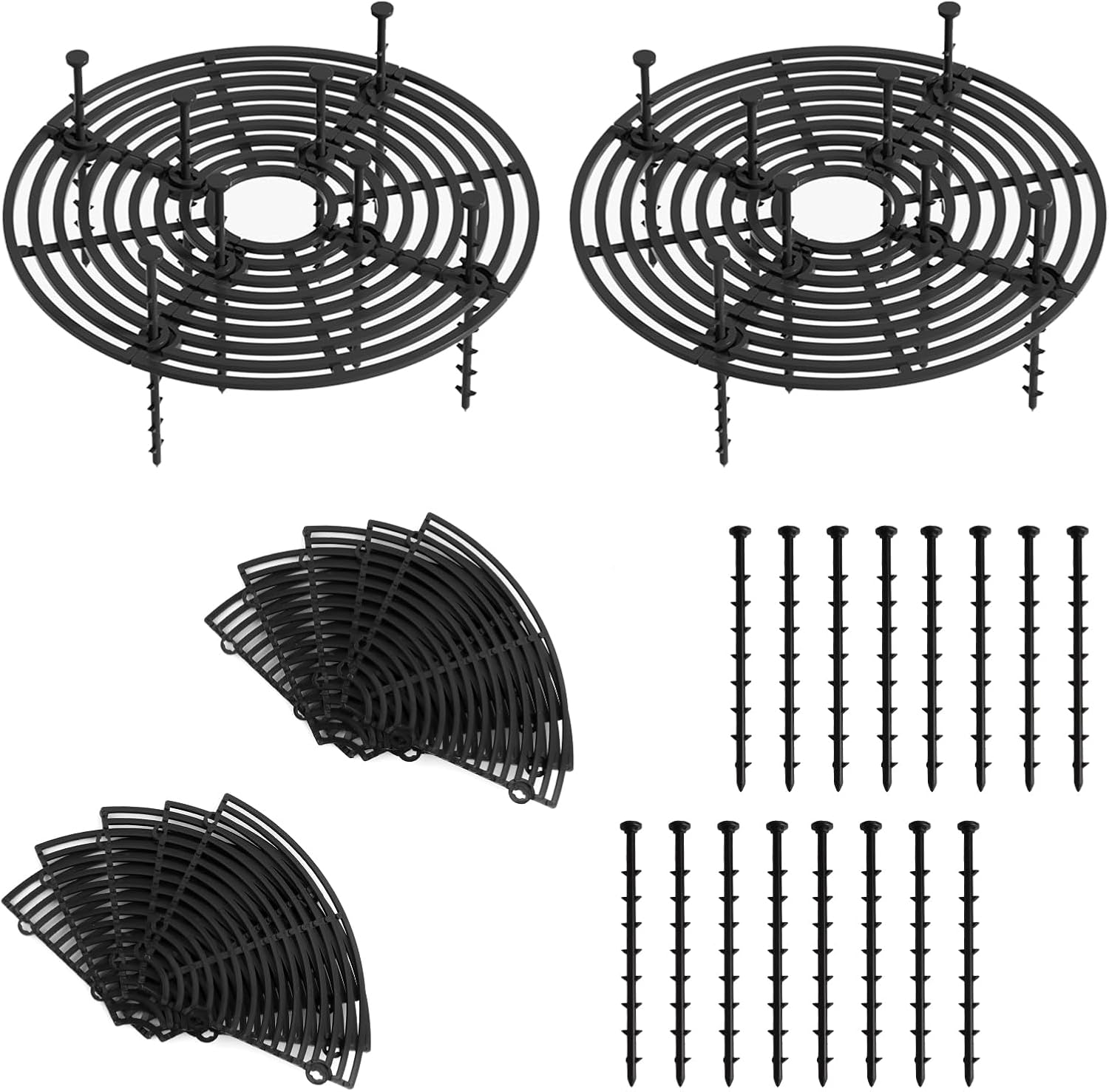 2 grilles plastique pots fleurs 30cm, cache-pot noir. Protection ...