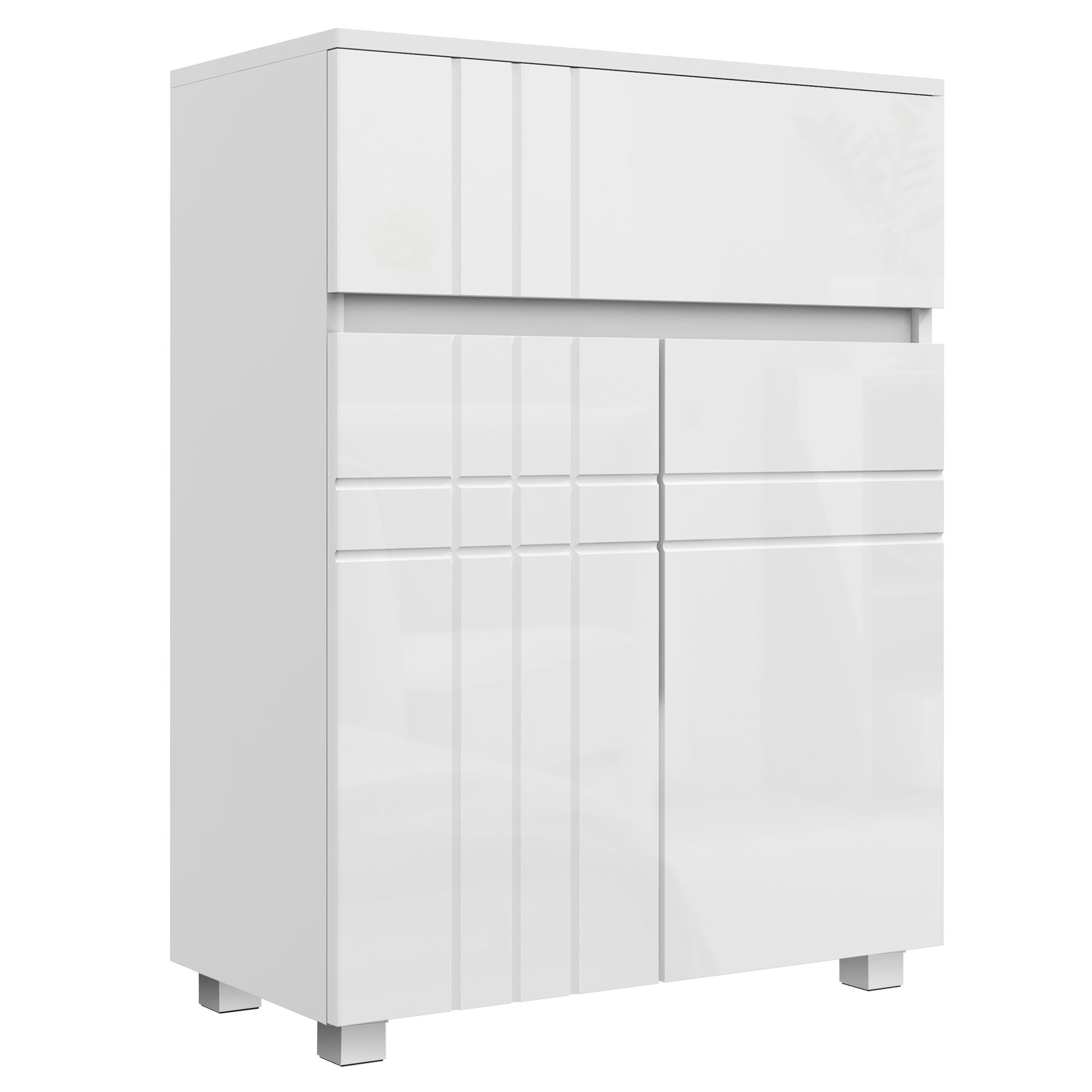 Meuble de rangement pour salle de bain sur pied placard 2 portes 1 ...