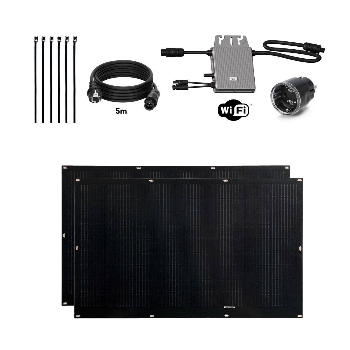 Kit Solar Autoinstalable Flex Full Black 400W x2 paneles solares ...