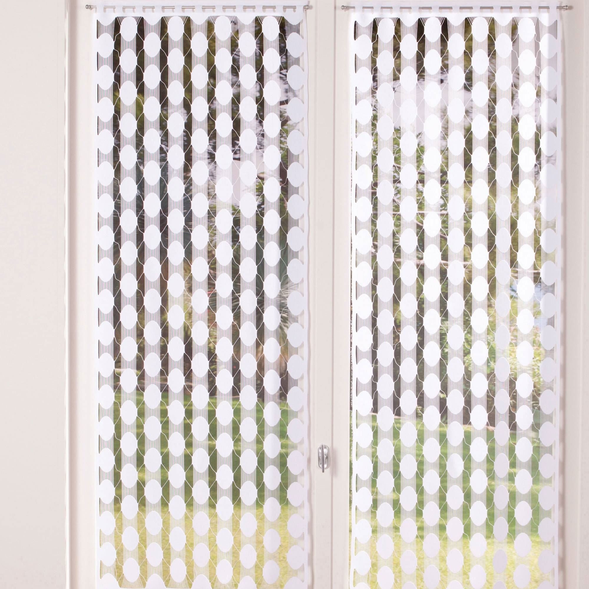 Lot de 2 voilages droit FLOCON 60x120 blanc en polyester | Leroy Merlin