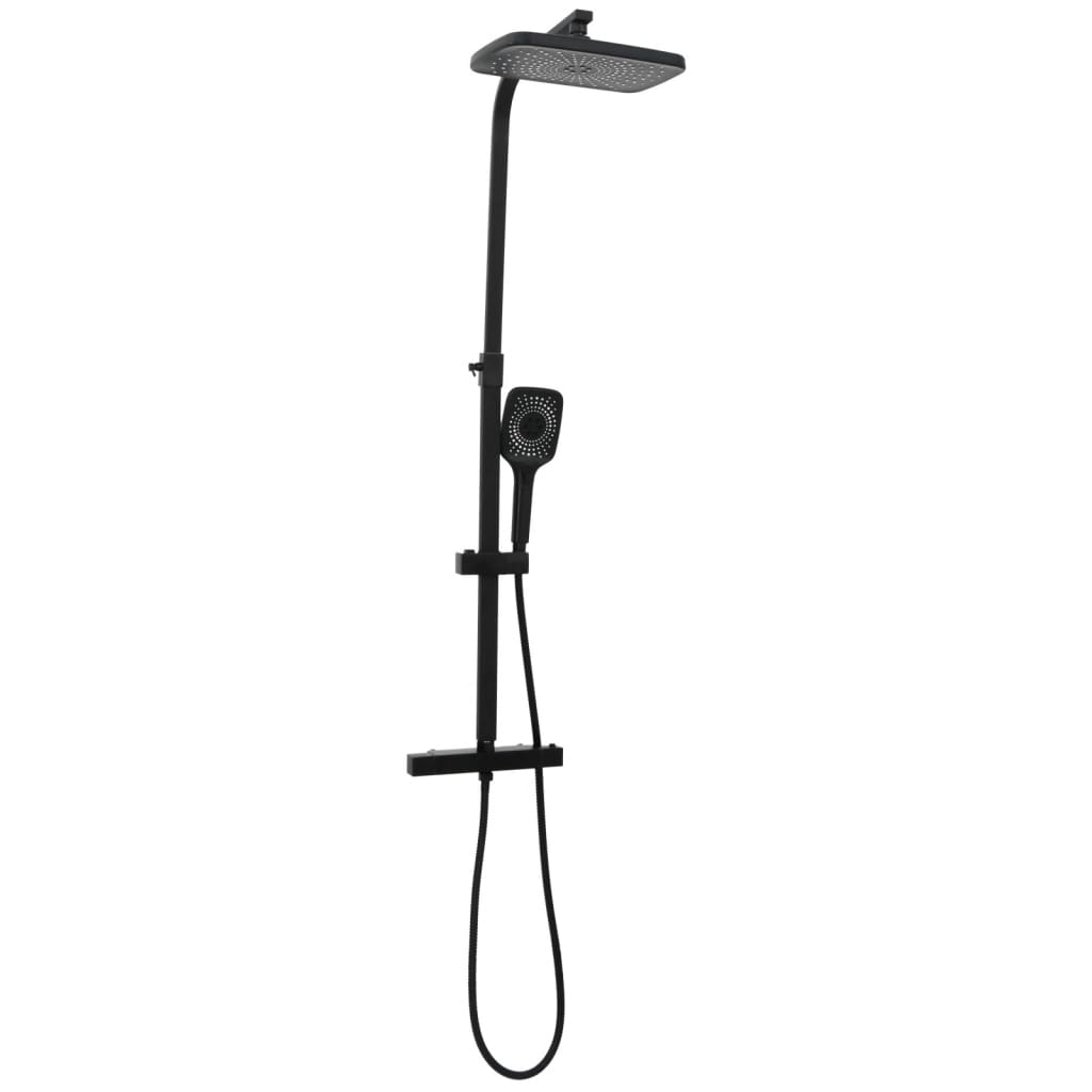 Ensemble de douche à double tête avec mitigeur et flexible en laiton ...