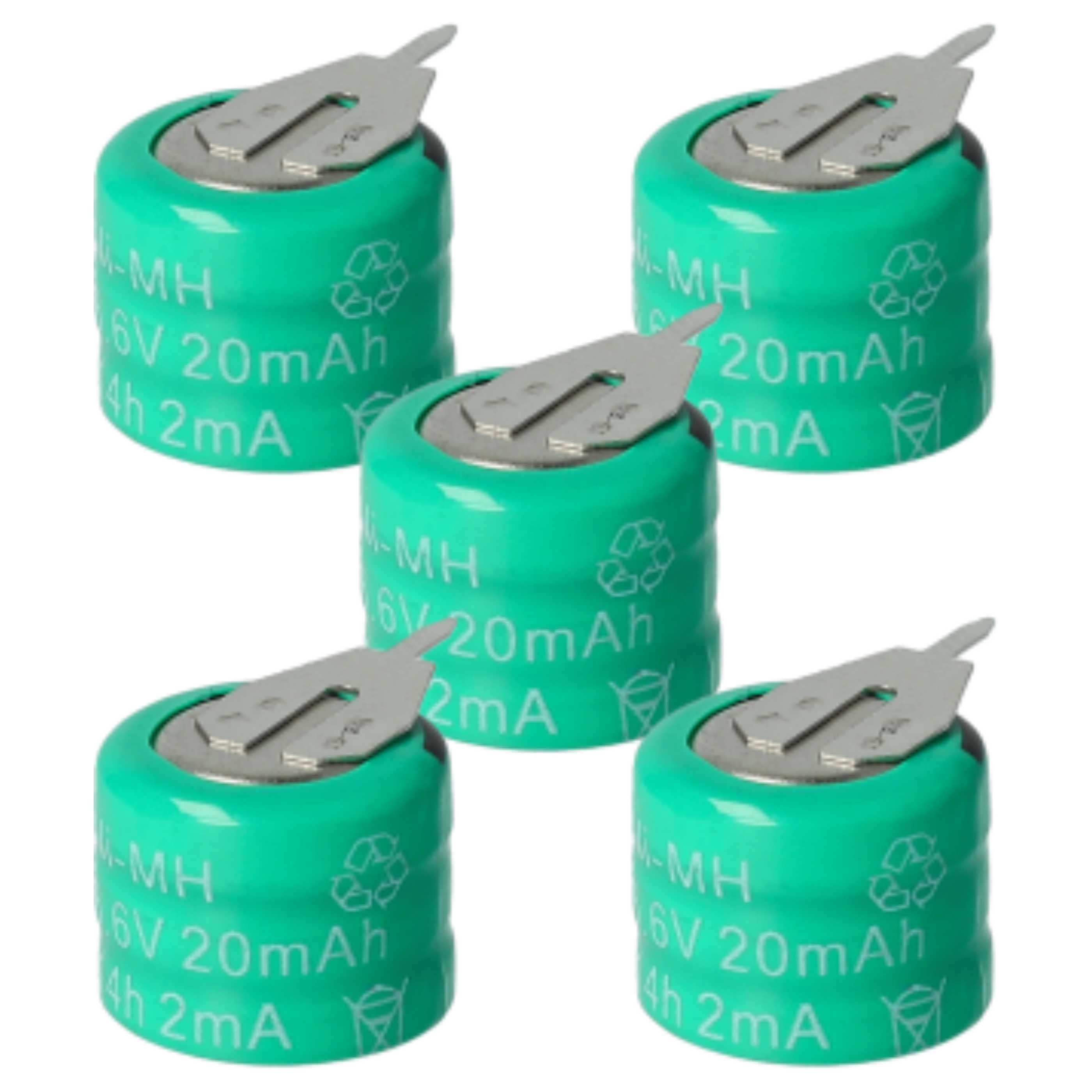Vhbw 5x Batería reemplaza 3/V15H para modelismo (20mAh, 3,6V, NiMH), con 2 pines, para soldar ...