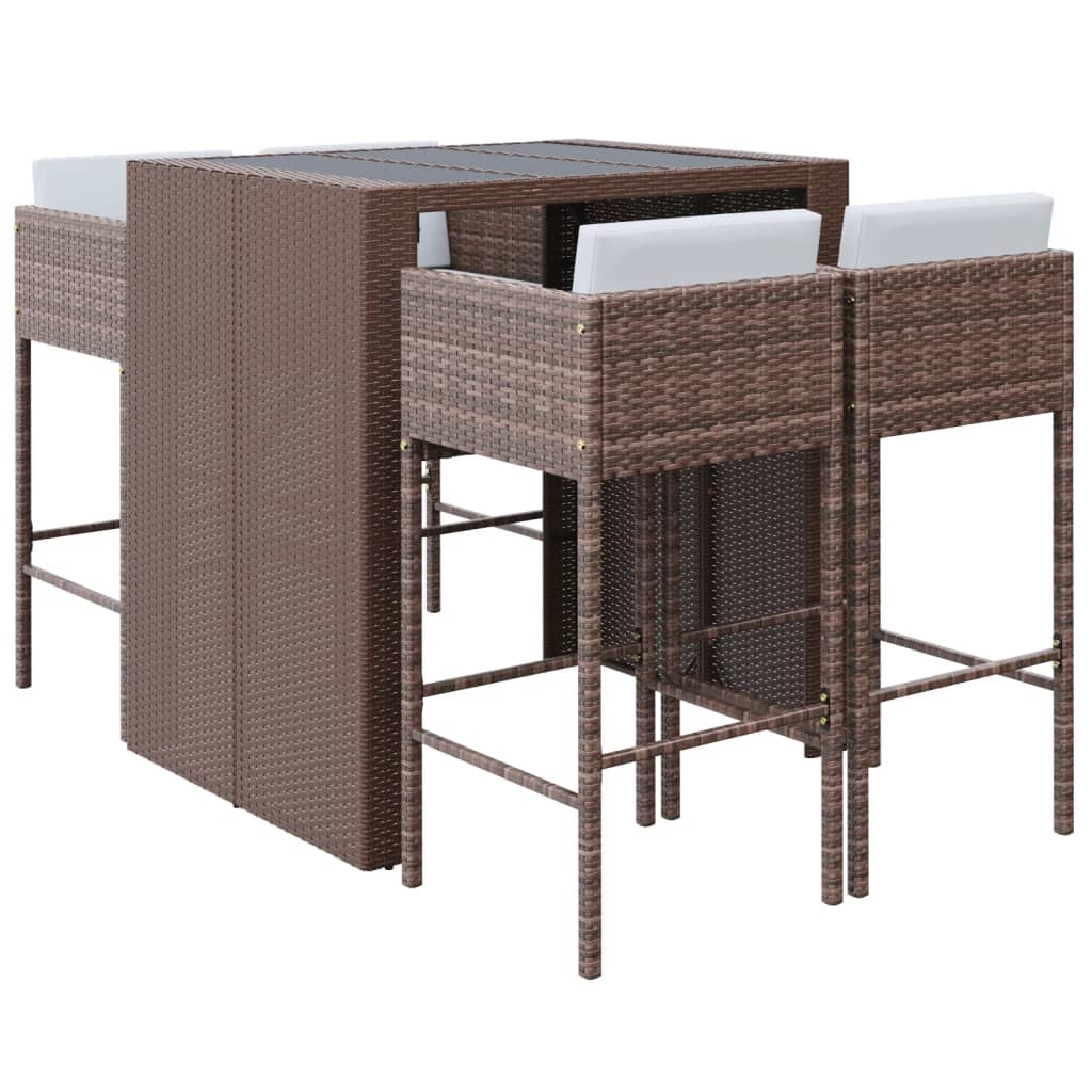 Ensemble de bar de jardin avec coussins 5 pcs | Moblier de Salle à ...