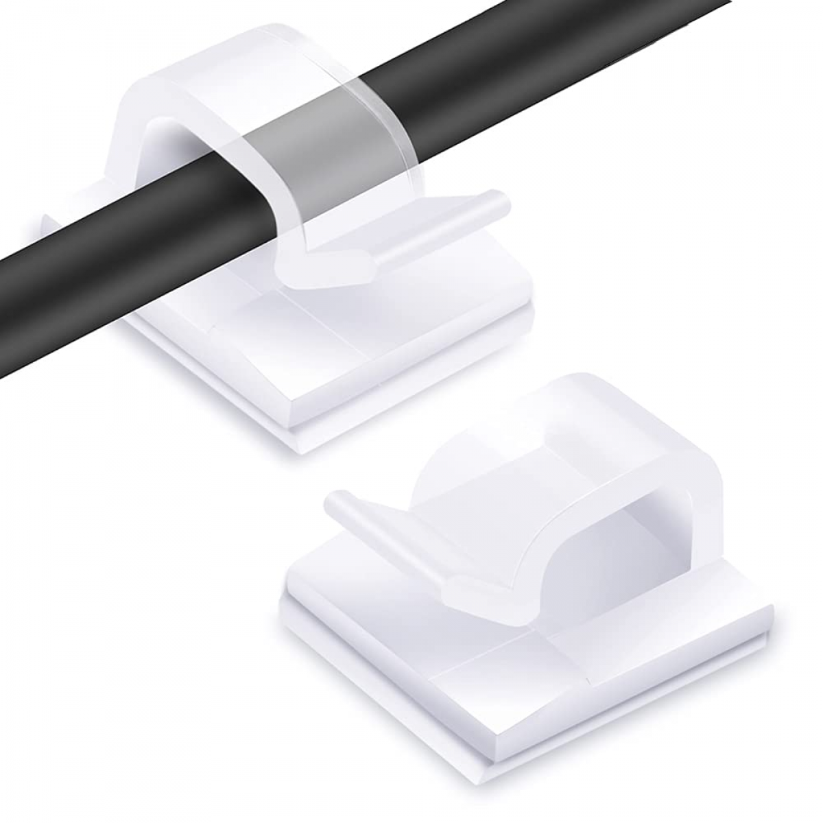 Lot de 120 attaches-câbles adhésives transparentes, idéales pour la ...