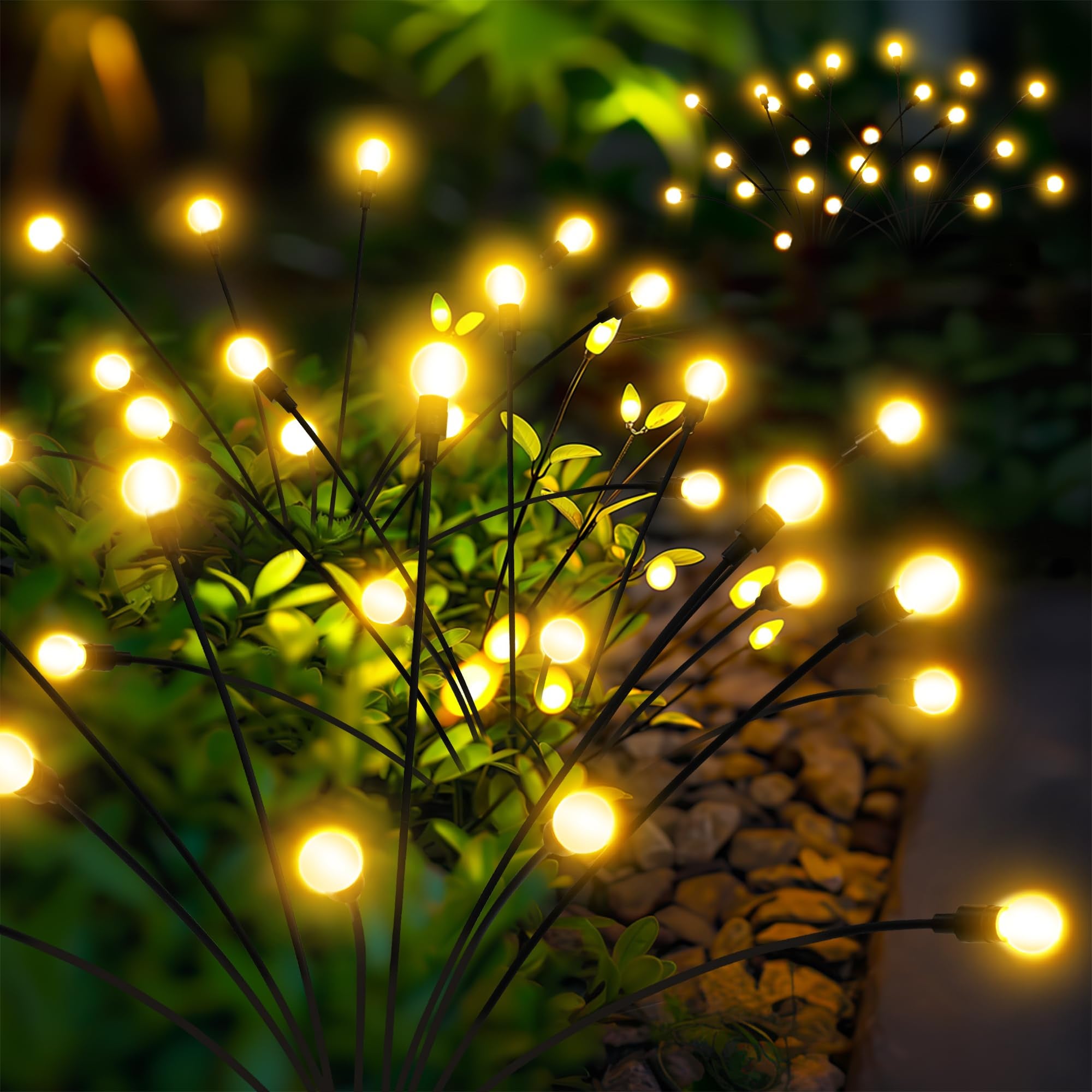 Lumières solaires de jardin, 40 LED Lampes de jardin Firefly Solaire ...