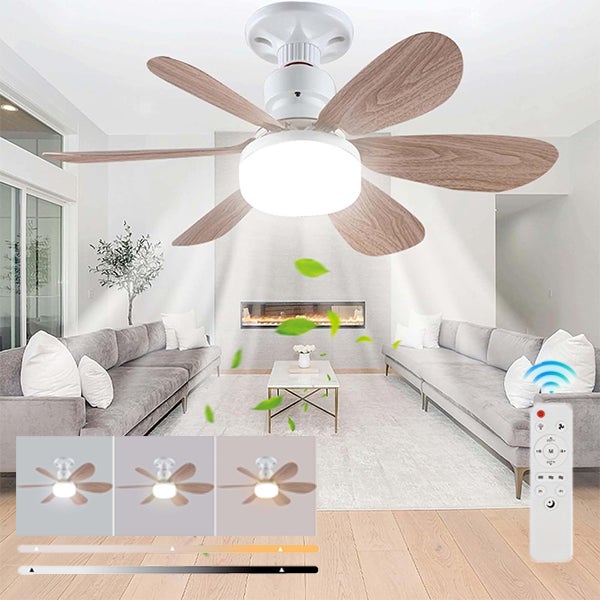 Ventilatore da soffitto con telecomando, dimmer, E27, intensità ...