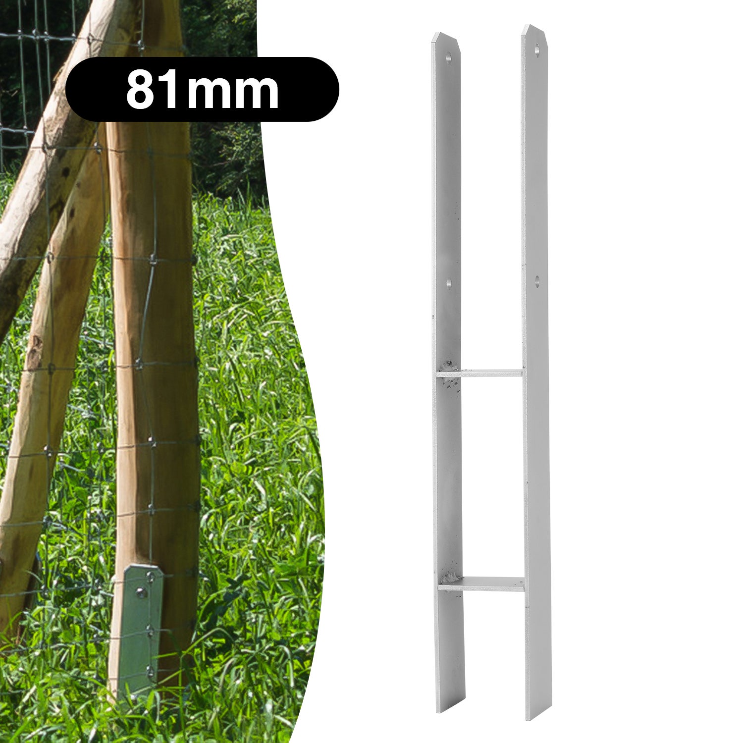 8x Ménsula de poste con anclaje en H Anclaje de poste Pie de poste ...