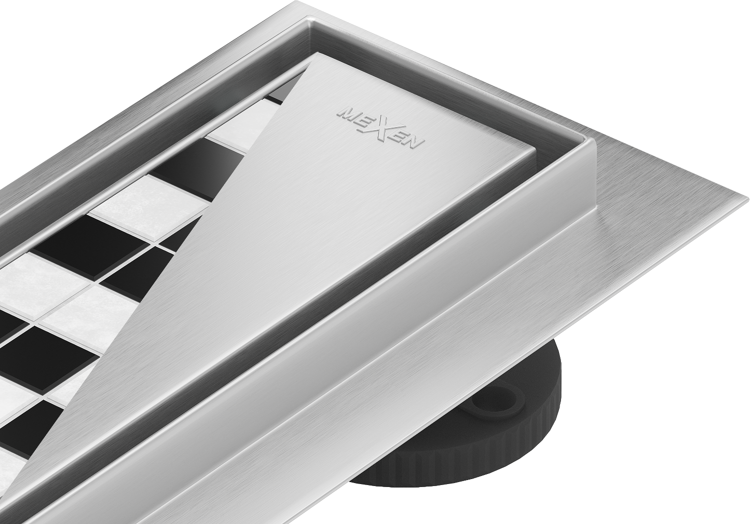 Mexen Flat 360° M13 caniveau linéaire rotatif 2en1 90 cm, inox ...