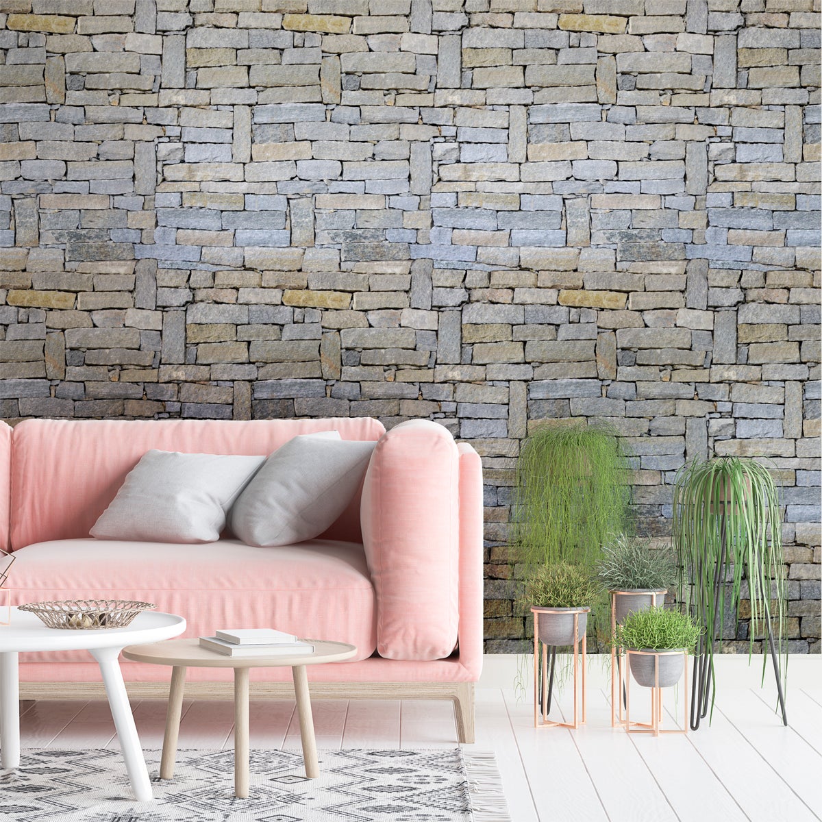 Sticker effet papier peint - PIERRES DU JURA - 40x40cm | Leroy Merlin