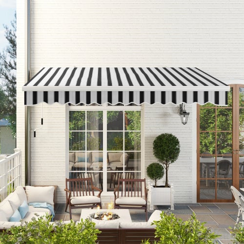 Store de balcon 3,95x2,45x3,50 m, résistant aux UV, avec manivelle ...