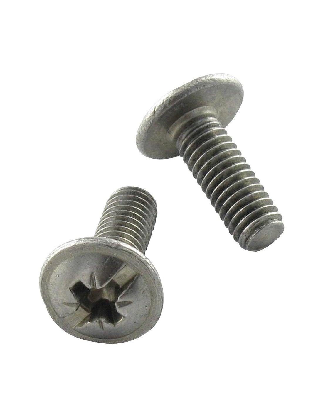 Vis métaux Poelier tête ronde large Tête ronde large Pozi et fendu 6X16 ...