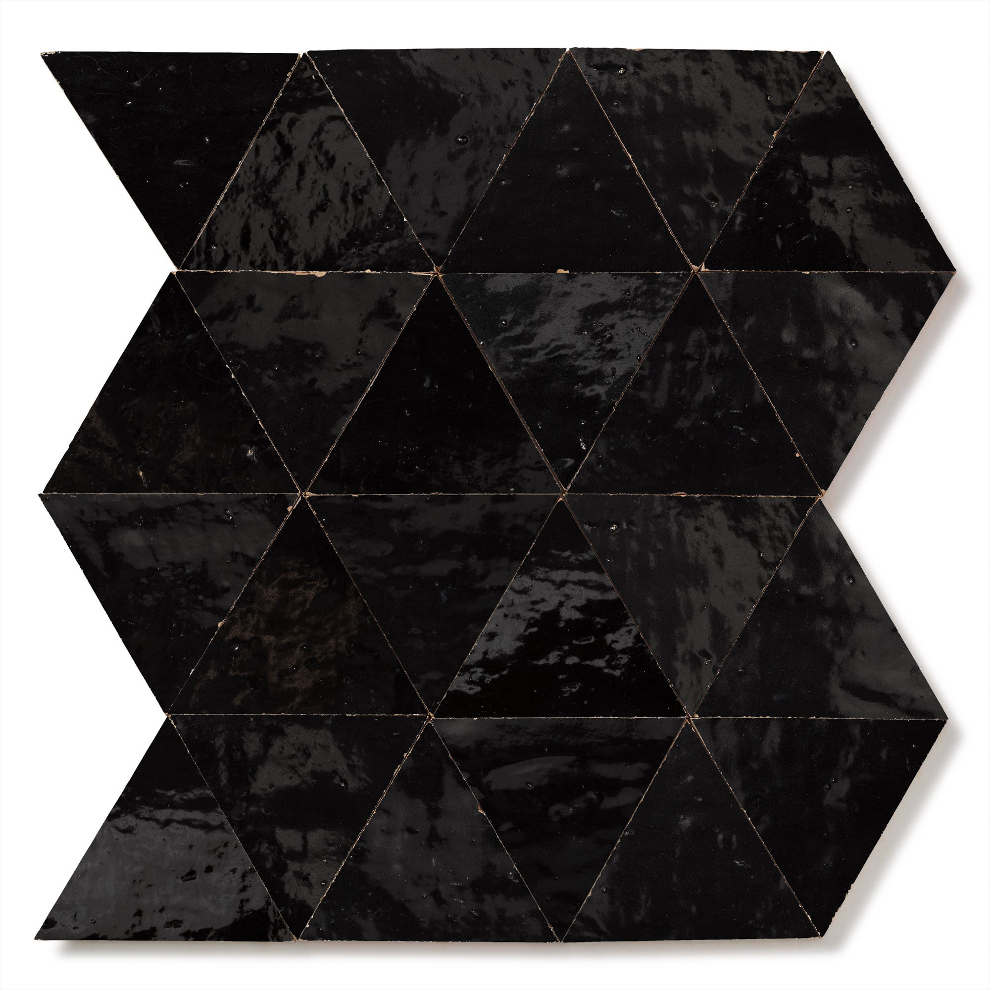 Carrelage Zellige Marocain Noir Intense Grand Triangle 10 cm (vendu par ...