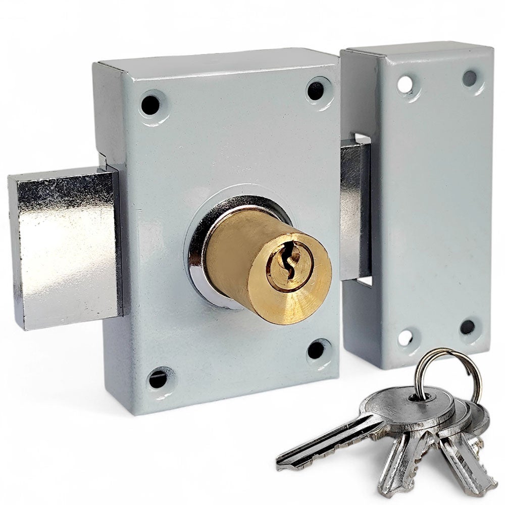 Verrou en applique double entrée pour porte principale DOM axe 45 mm 3 ...