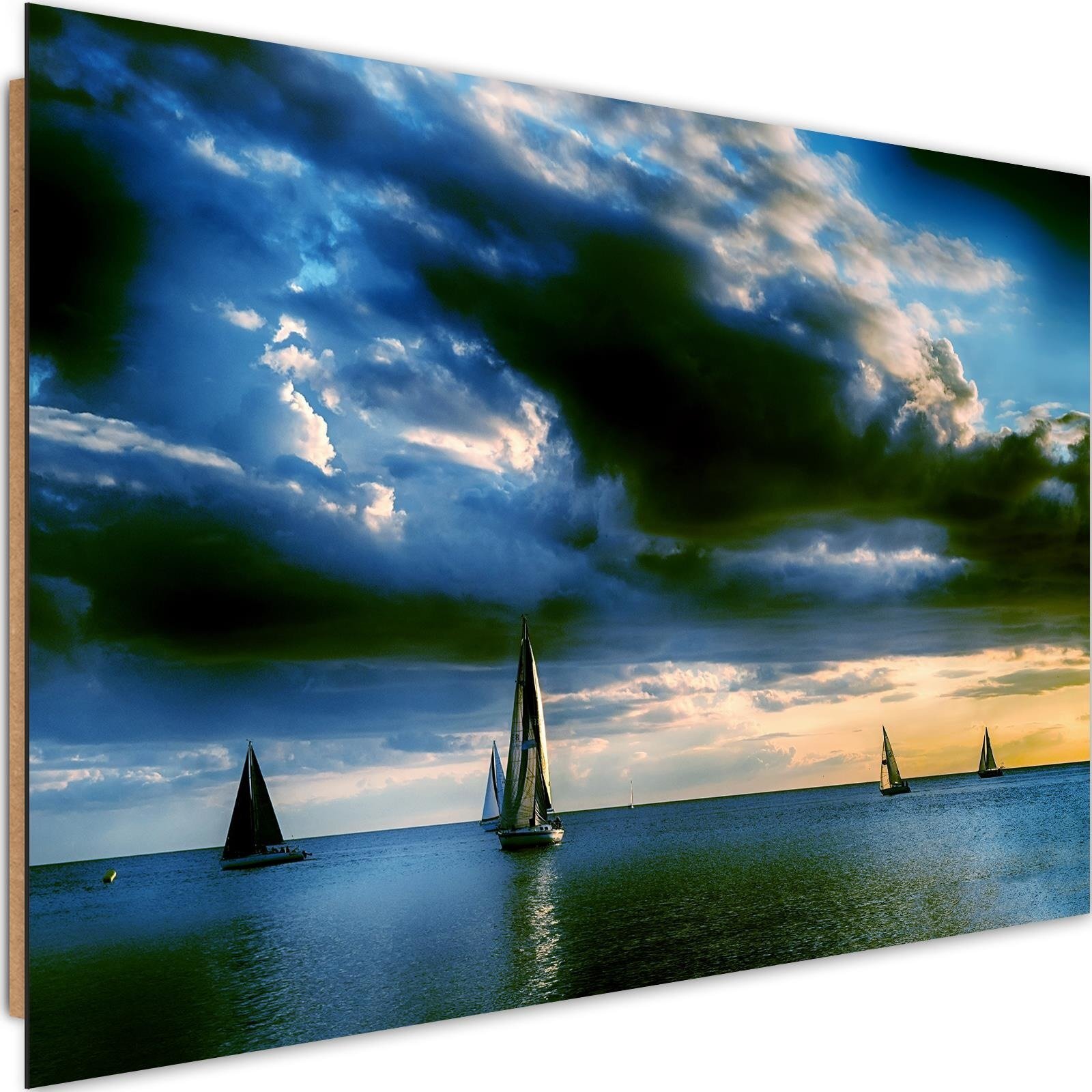 Tableau bois 3 voiliers en mer | Leroy Merlin