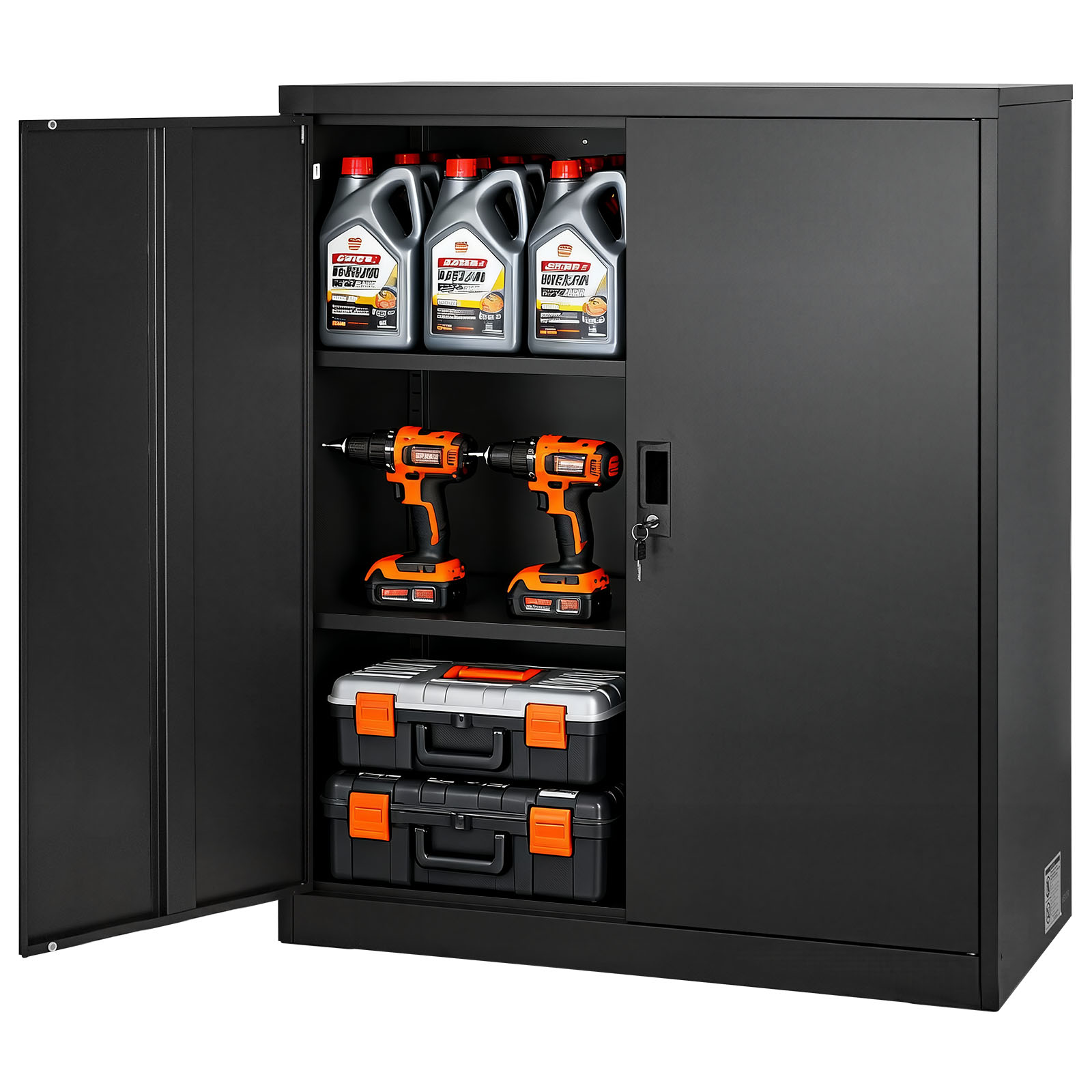 Armoire Métallique VEVOR 106 cm 3 Niveaux, Verrouillable, pour Dossiers ...