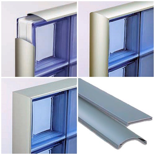 Profil rectangulaire en aluminium satiné pour la finition des briques ...