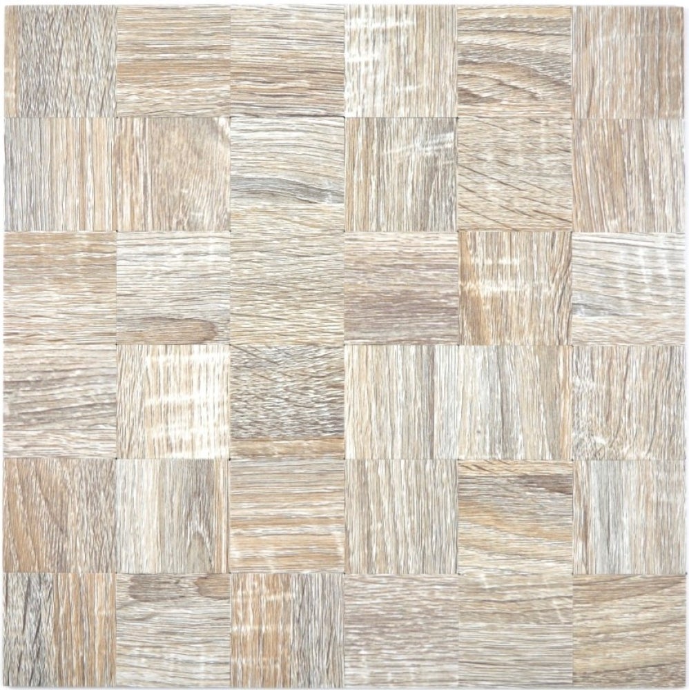 Mosaïque métallique carrée auto-adhésive aspect bois aluminium métal ...