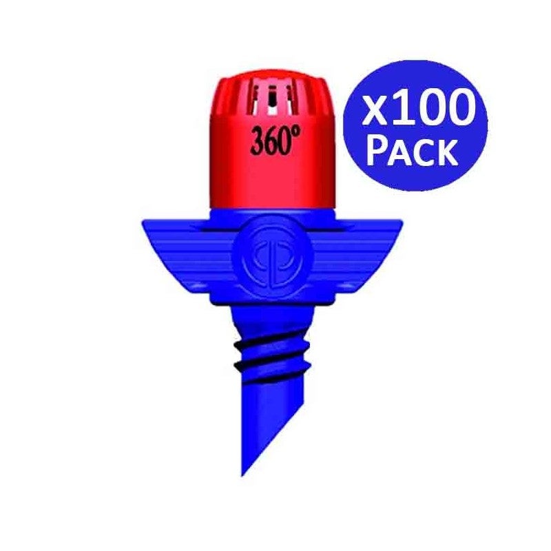 Pack 100 Microaspersor de Riego 360º 2,3-3 Metros - Para Sistema de ...