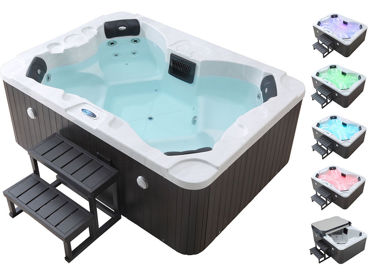 Spa LED "Haïti" 4 plazas - 210 x 152 x 78 cm - Blanco | Leroy Merlin