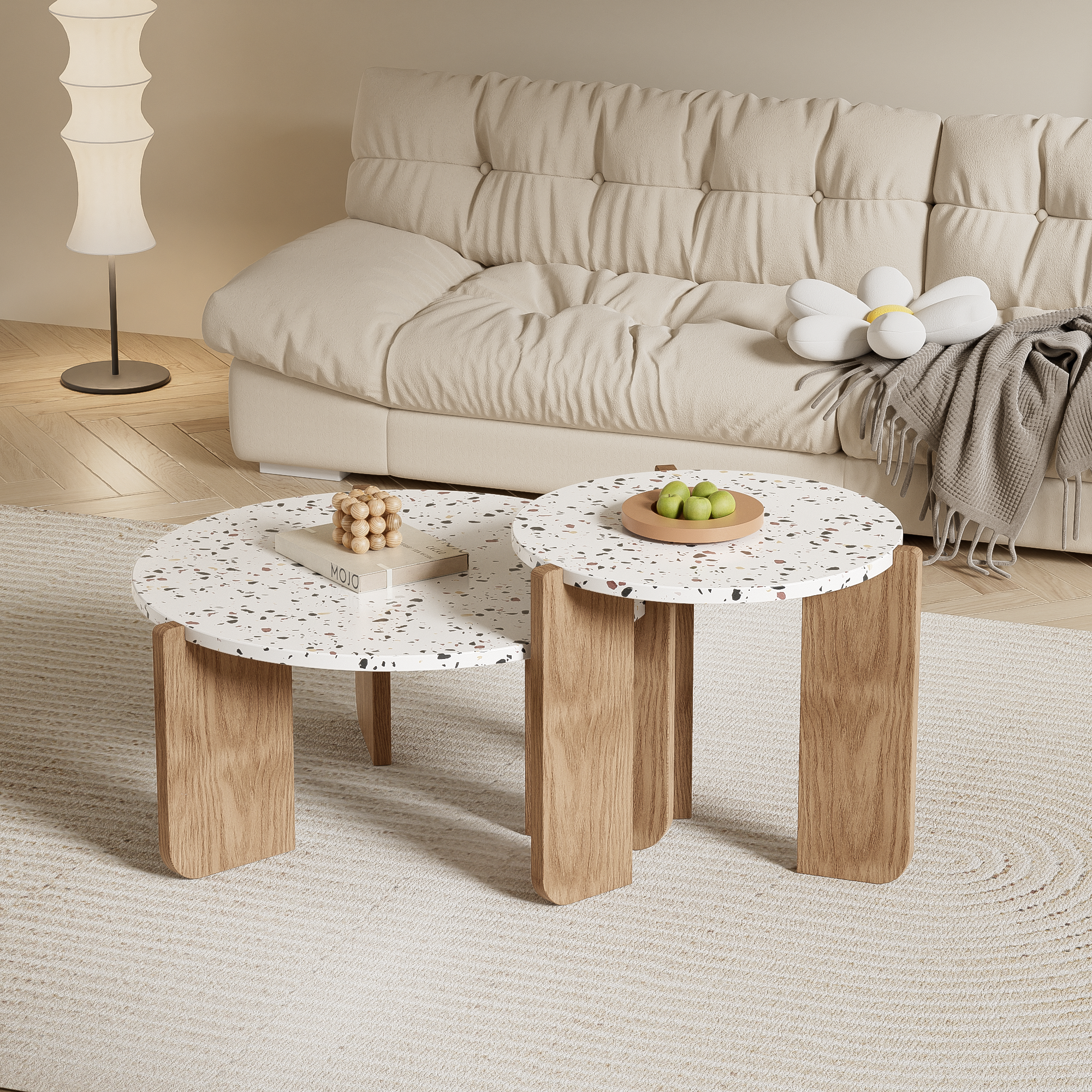 Tables basses gigognes avec design modulable - pour salon - en MDF ...
