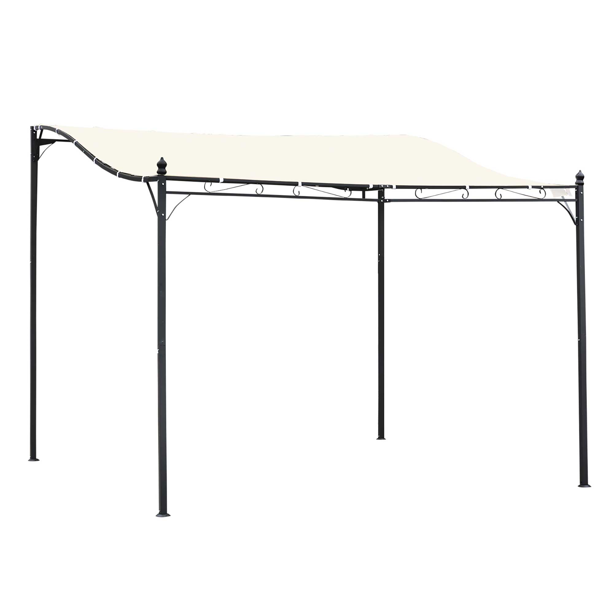 Tonnelle Jardin 3x3 m Pergola Auvent 16 Trous Drainage Métal Polyester ...