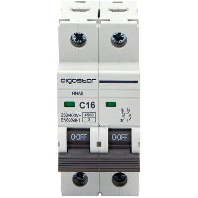 INTERRUPTOR MAGNETOTÉRMICO 2 MANDO AIGOSTAR 2P VOLT 230 A 16 KA 4.5 ...
