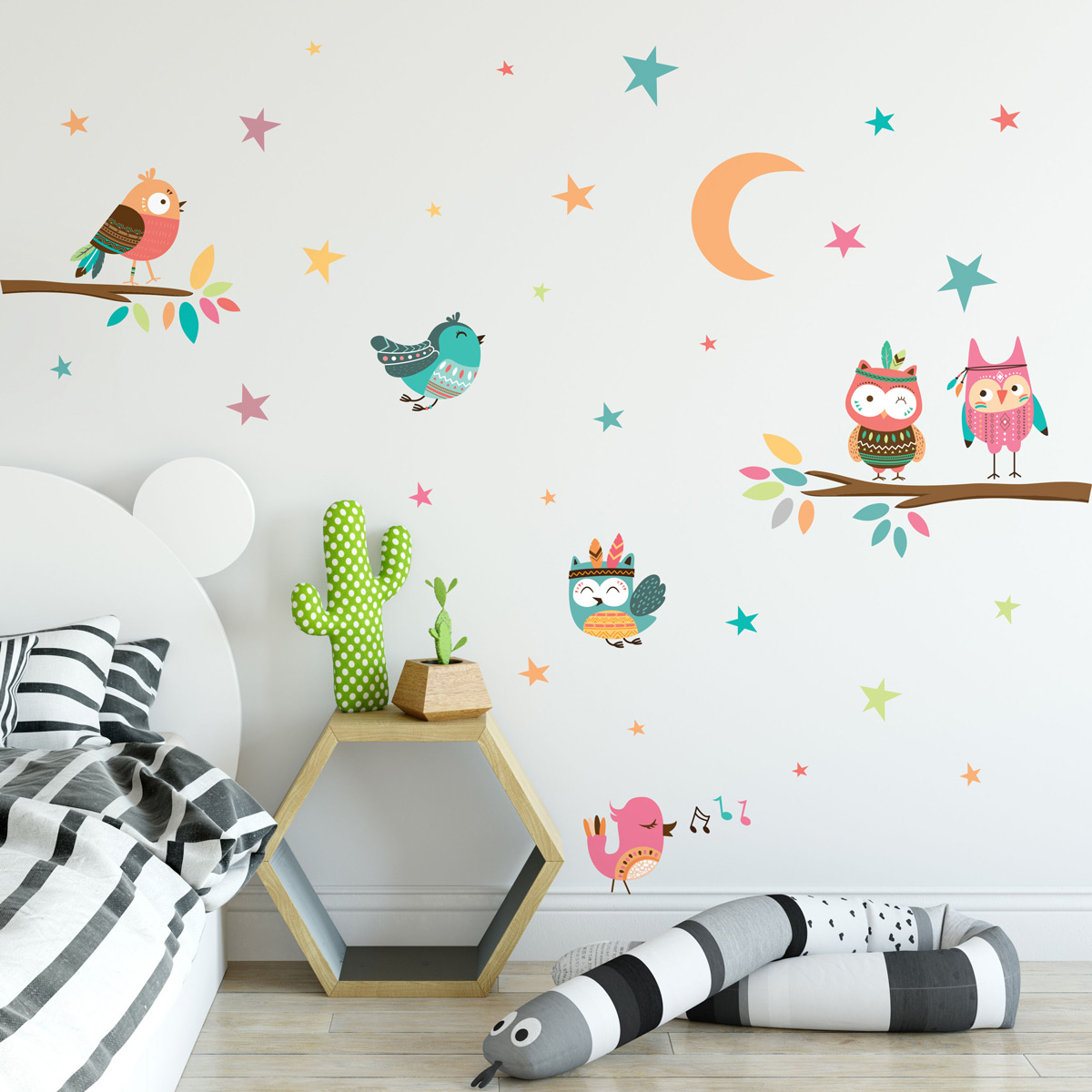 Stickers muraux | Sticker Mural Autocollant - HIBOUX ET OISEAUX ...