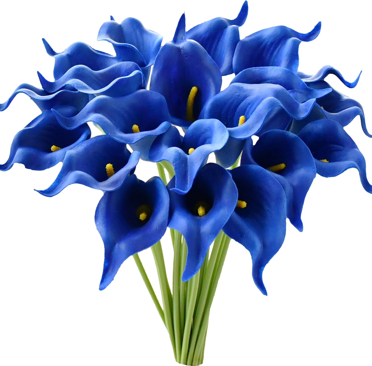 20 lys calla artificiels bleu roi en soie, 35 cm, pour la fête des ...