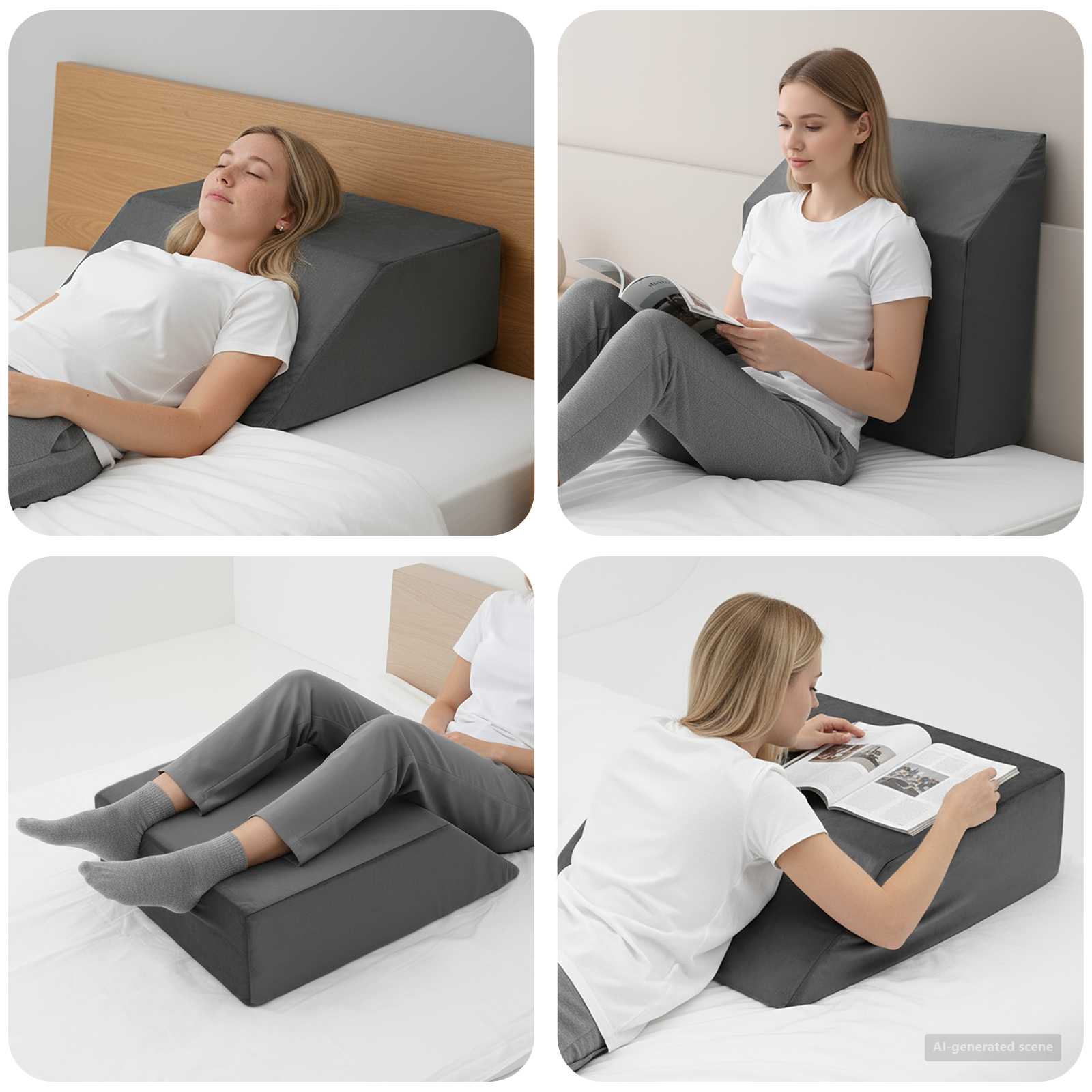 Almohada para Piernas Liso Gris 63 x 52 x 19 cm | Leroy Merlin