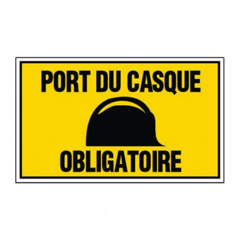 Panneau Port du casque obligatoire - En polystyrène choc - 33x20cm ...