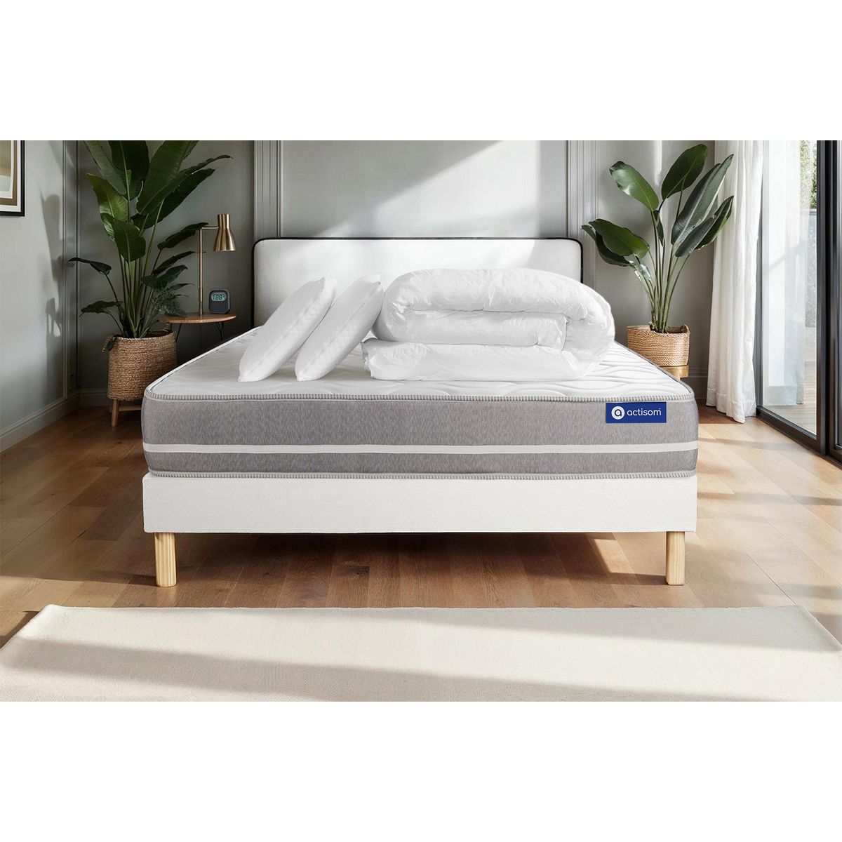 Pack Matelas Actiflex touch - Ressorts ensachés - Ep : 20cm - Sommier ...