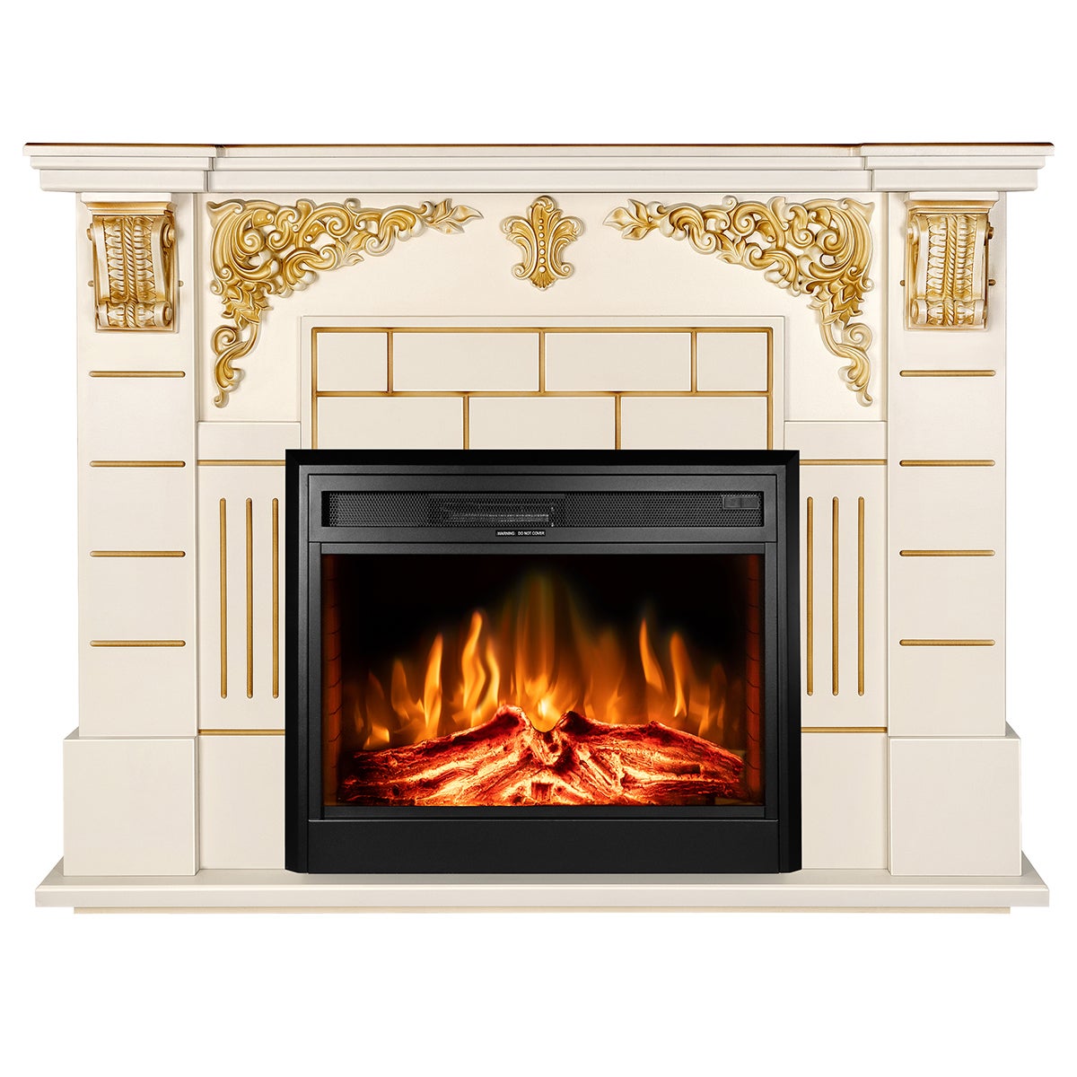 Cheminée électrique Imperial & Carmen, effet flamme, 1110 x 1450 x 380 ...