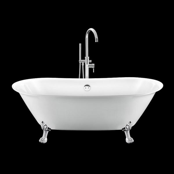 Baignoire ancienne rétro sur pieds SURRY HILLS Blanche 165 cm Pieds de ...