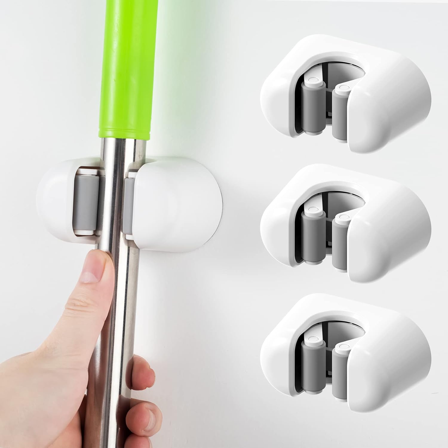 Lot de 3 Pcs Porte Balai Mural - Support De Vadrouille/Support Mural ...