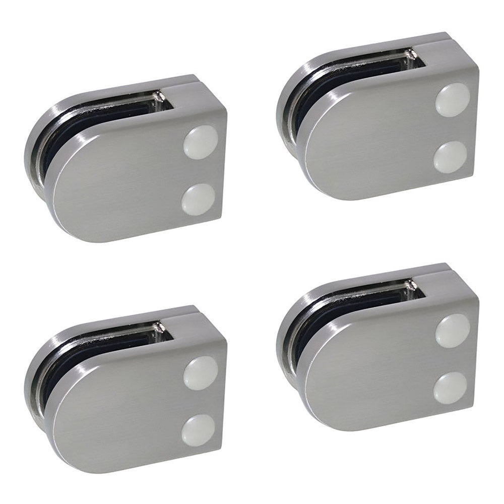 4 x Pince à verre plate modèle 02 - Ep. verre 9,52 mm - Zamak aspect ...