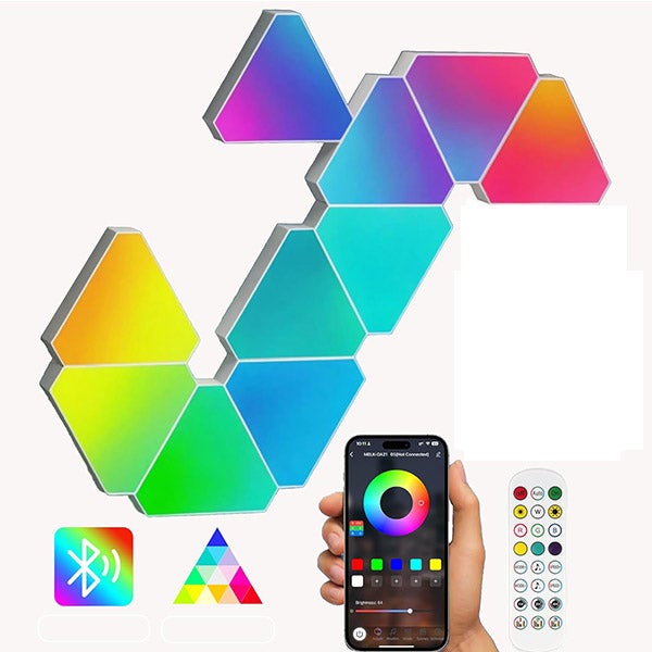 Luz LED triangular para sala de juegos - Panel de pared de color RGB ...