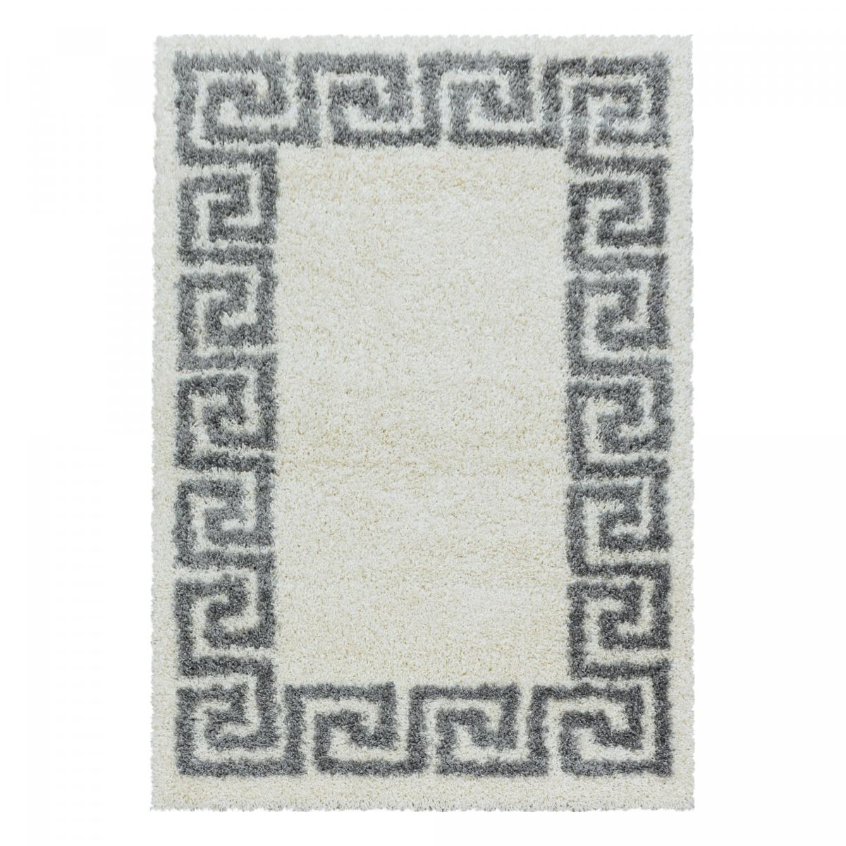 Tapis poils longs shaggy 80x250 rectangle tissé crème motif simple UNI E | Leroy Merlin