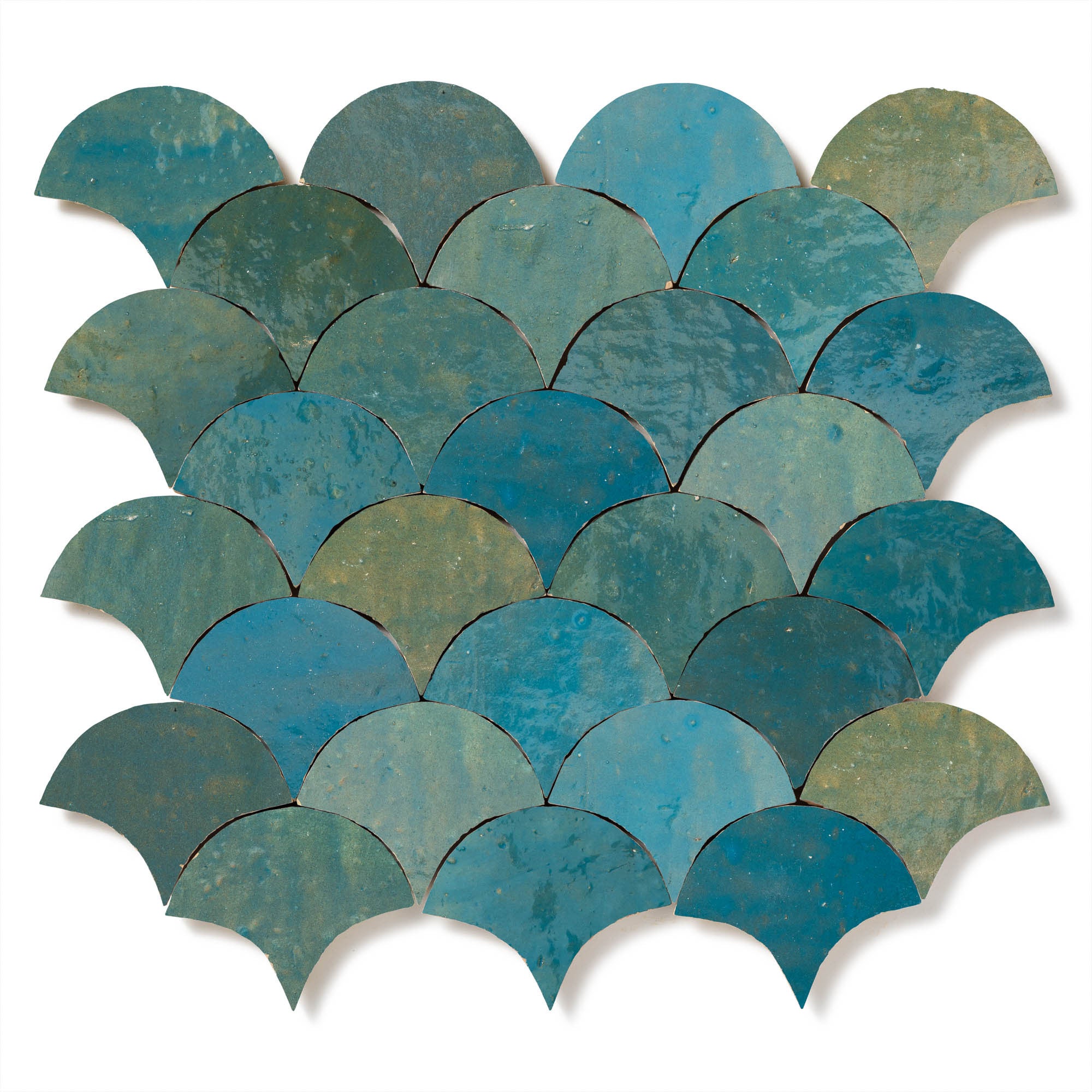 Carrelage Zellige Marocain Bleu Lazuli Petite Ecaille 7,8x9,8 cm (vendu ...