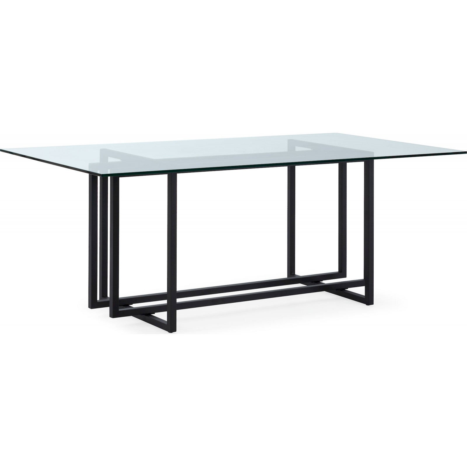 Table à Dîner Verre et Métal Design 190 x 100 x 75 cm Verre trempé et ...