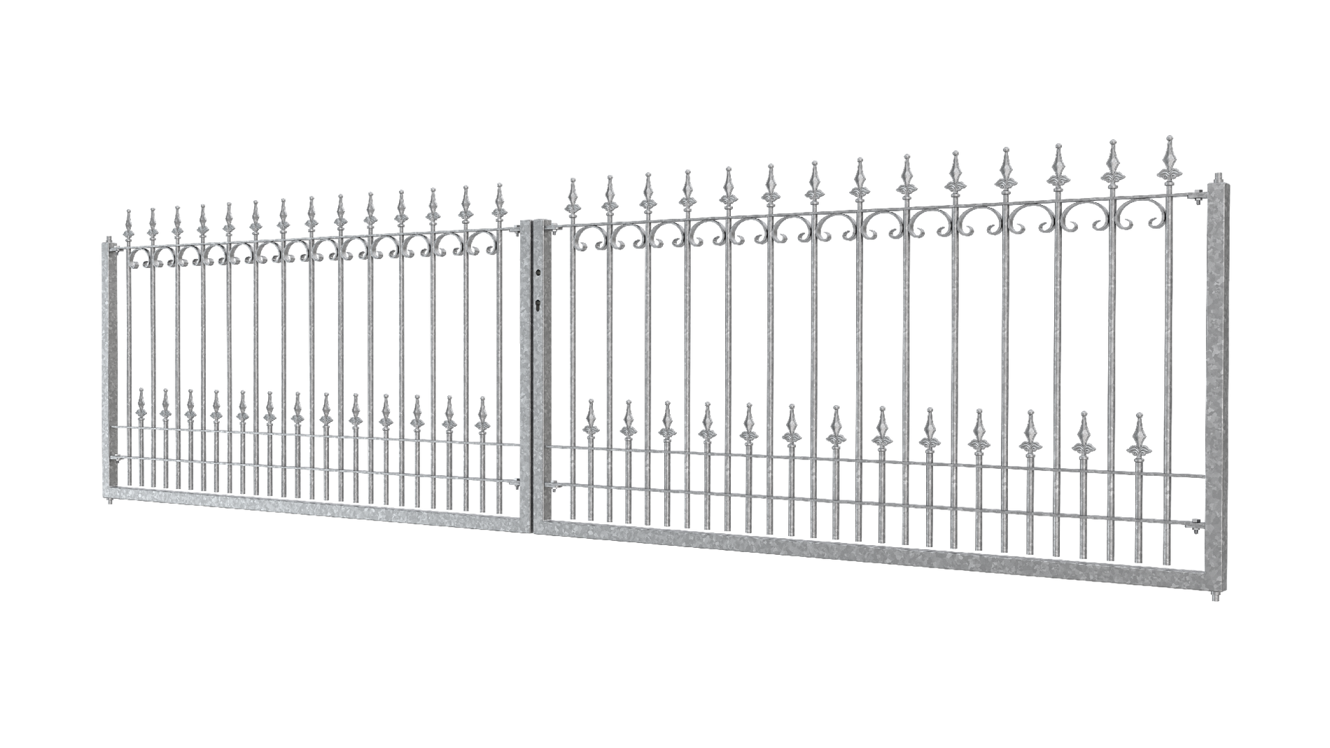 ELEO Portail en métal Lucca, porte de la cour galvanisée à chaud, 400 x ...