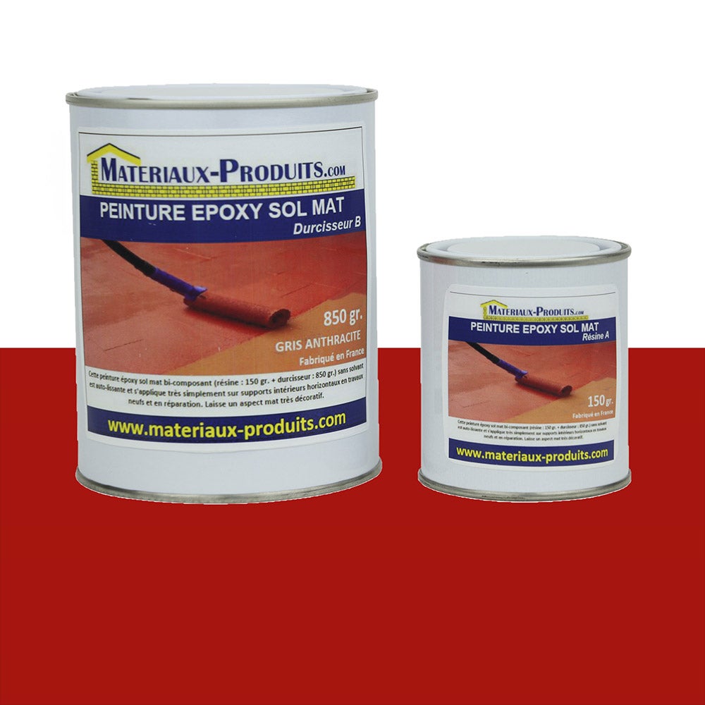 Peinture époxy sol et mur mat Kit de 2,5 Kg Rouge Brique RAL 3013 ...