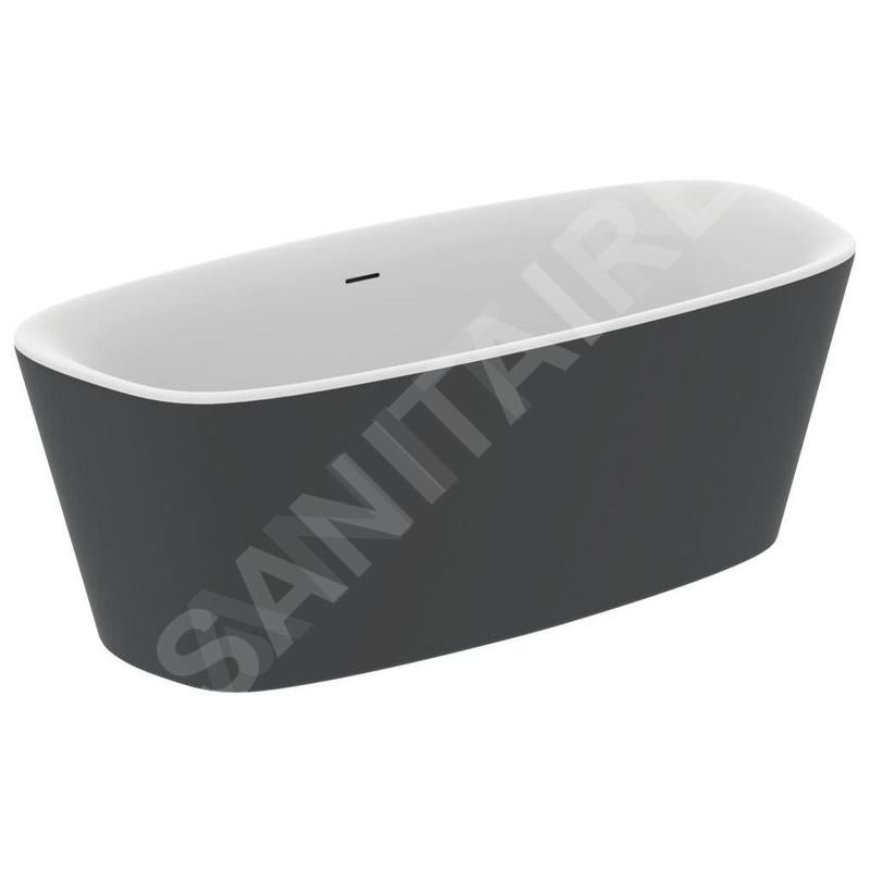 Ideal Standard Dea - Baignoire îlot 1800x800 mm, blanc mat/noir mat ...
