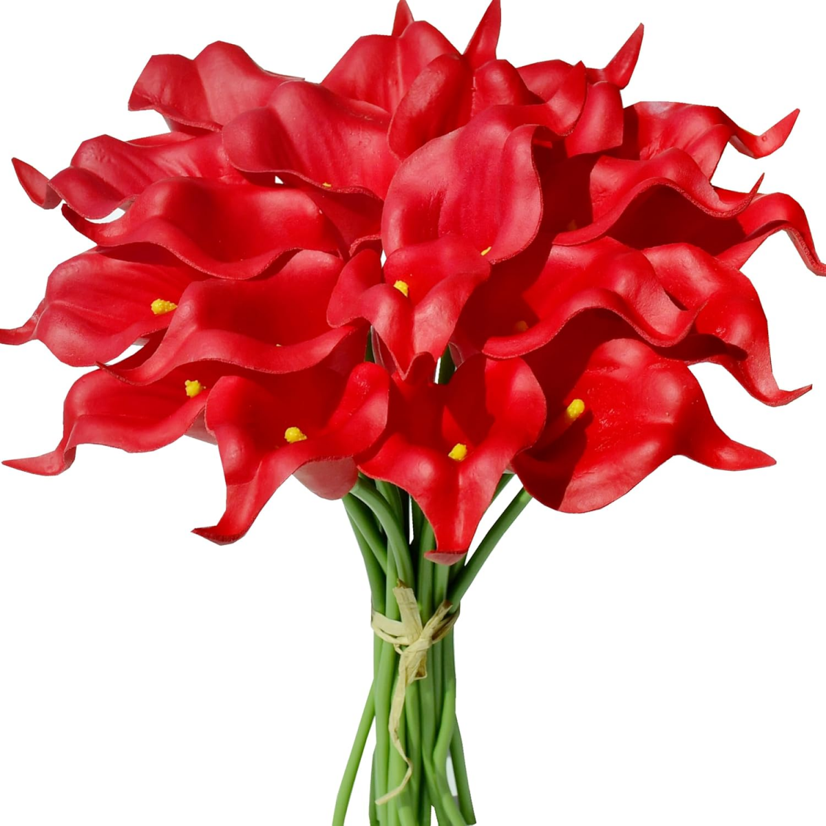 20 calas artificiales de tacto real para novias, bodas, hogar, rojo ...